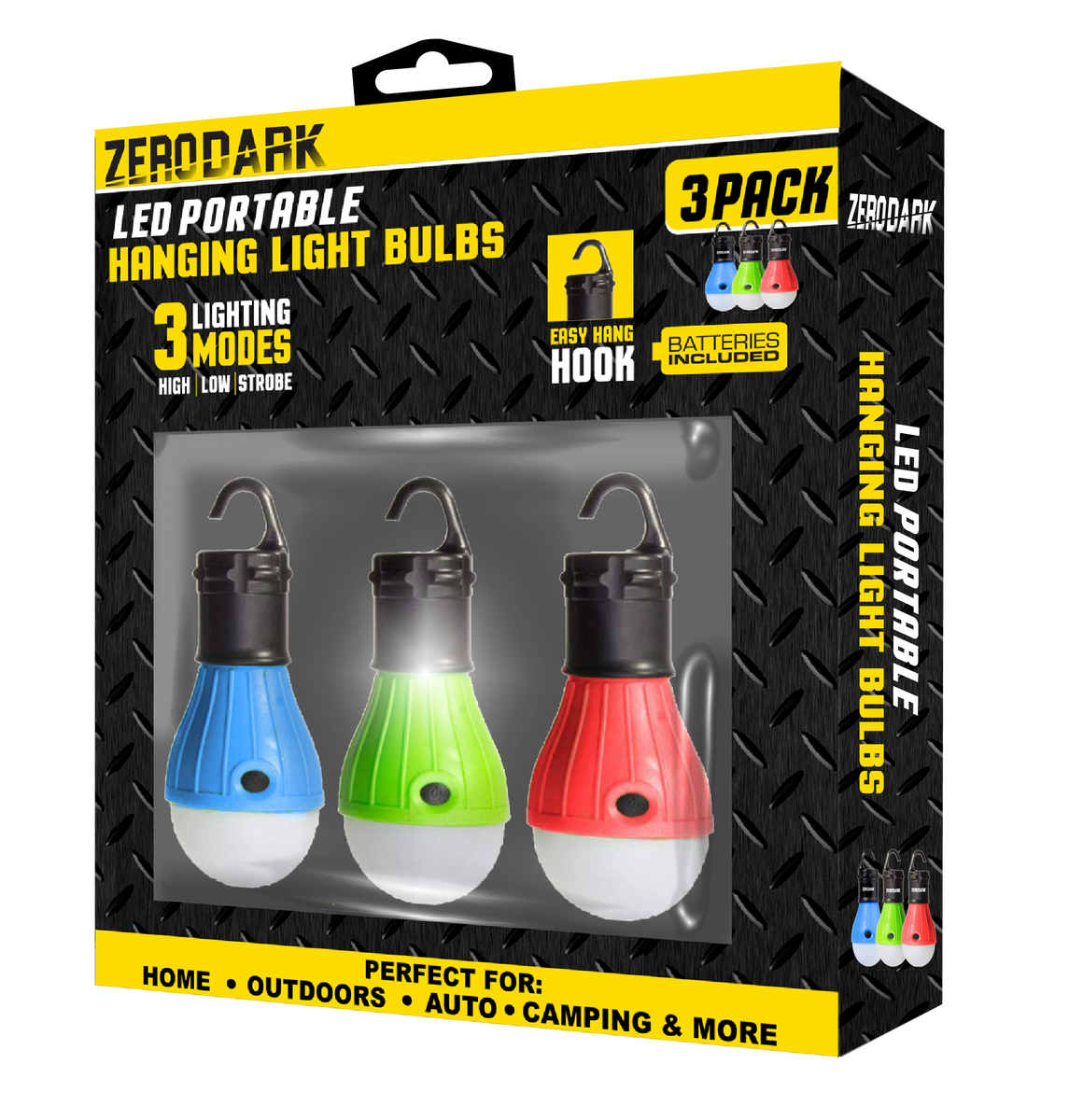 ZERODARK - LED PORTABLE HANGING LIGHT BULBS (B/C) - 3 PACK – Aduro Sport